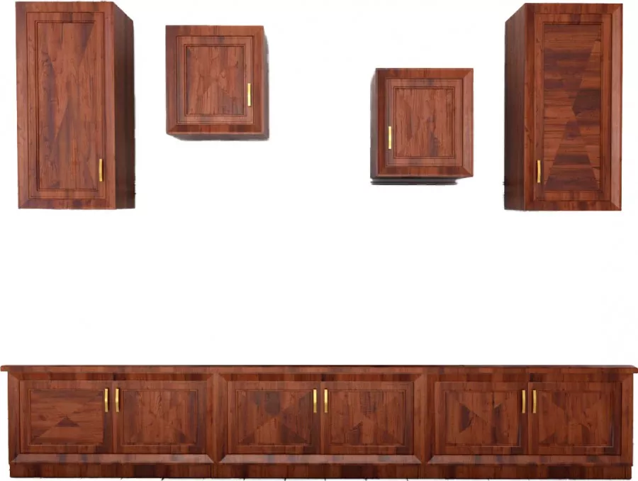 Set 5 bucati Comoda sufragerie mare lemn masiv maro milano CTMIL - cel.ro