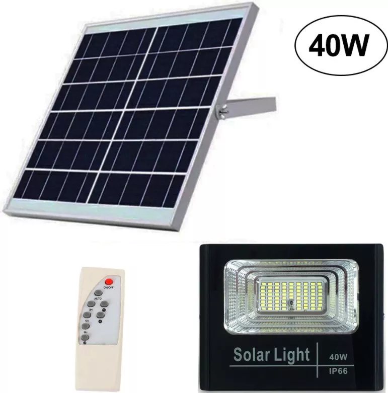 Proiector LED 40W cu panou solar si telecomanda 2v0_1072_5xluo - cel.ro