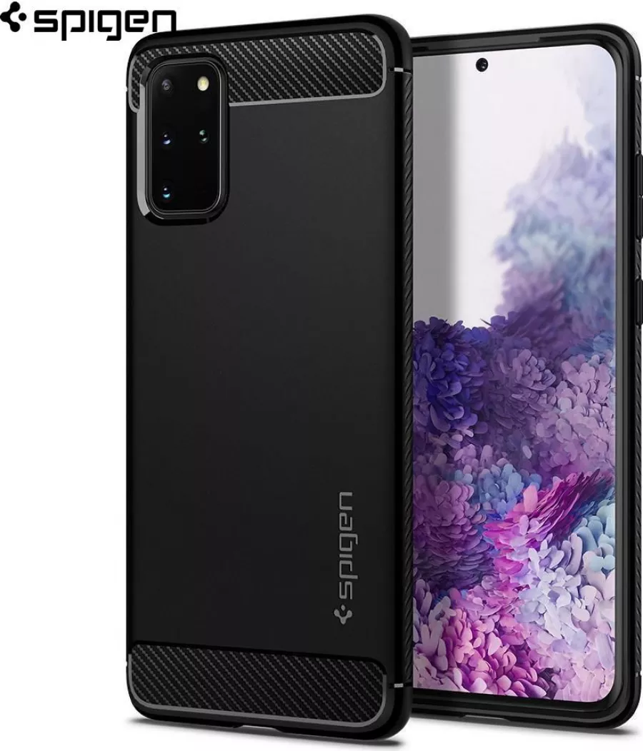 Spigen Samsung Galaxy S20 Plus Case Rugged Armor Matte Black | Carcasa acs00753