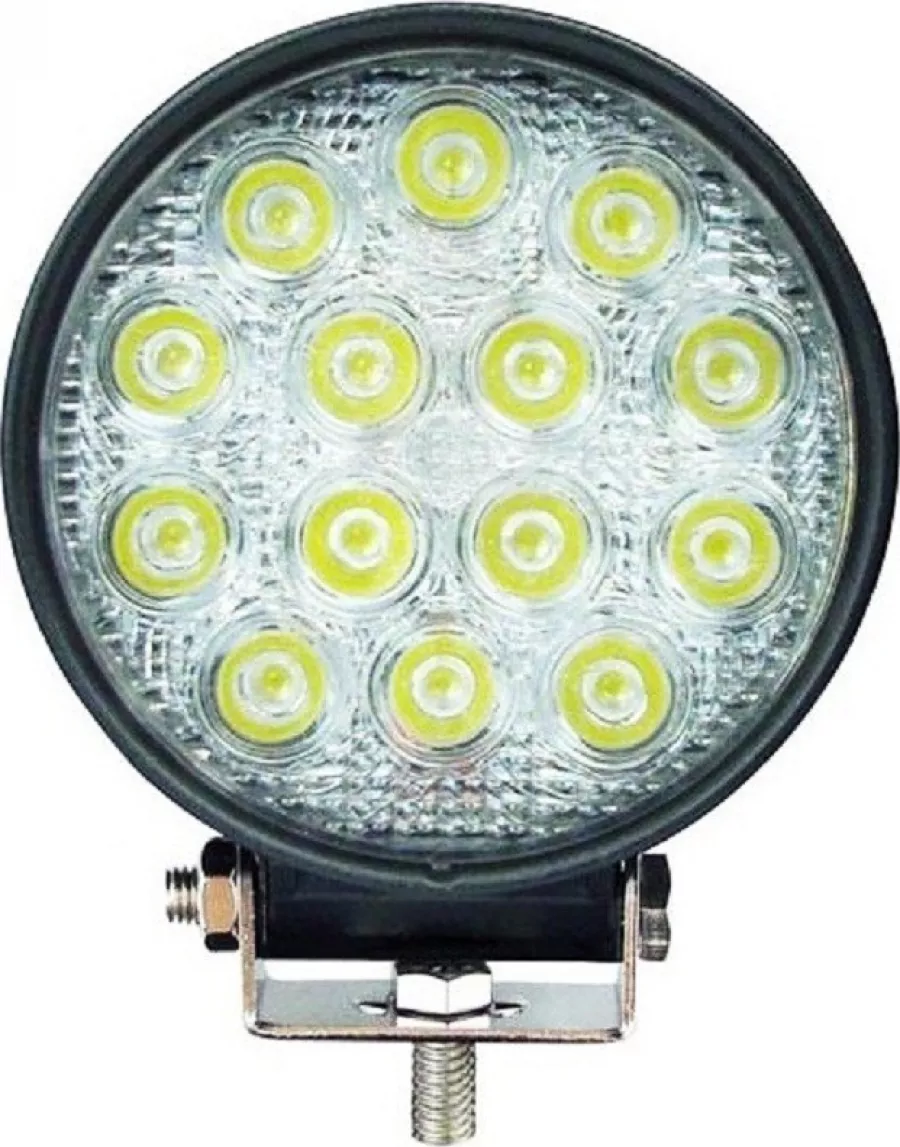 Proiector LED Auto Offroad 42W/12V-24V 3080 Lumeni Rotund Flood Beam 60 ...