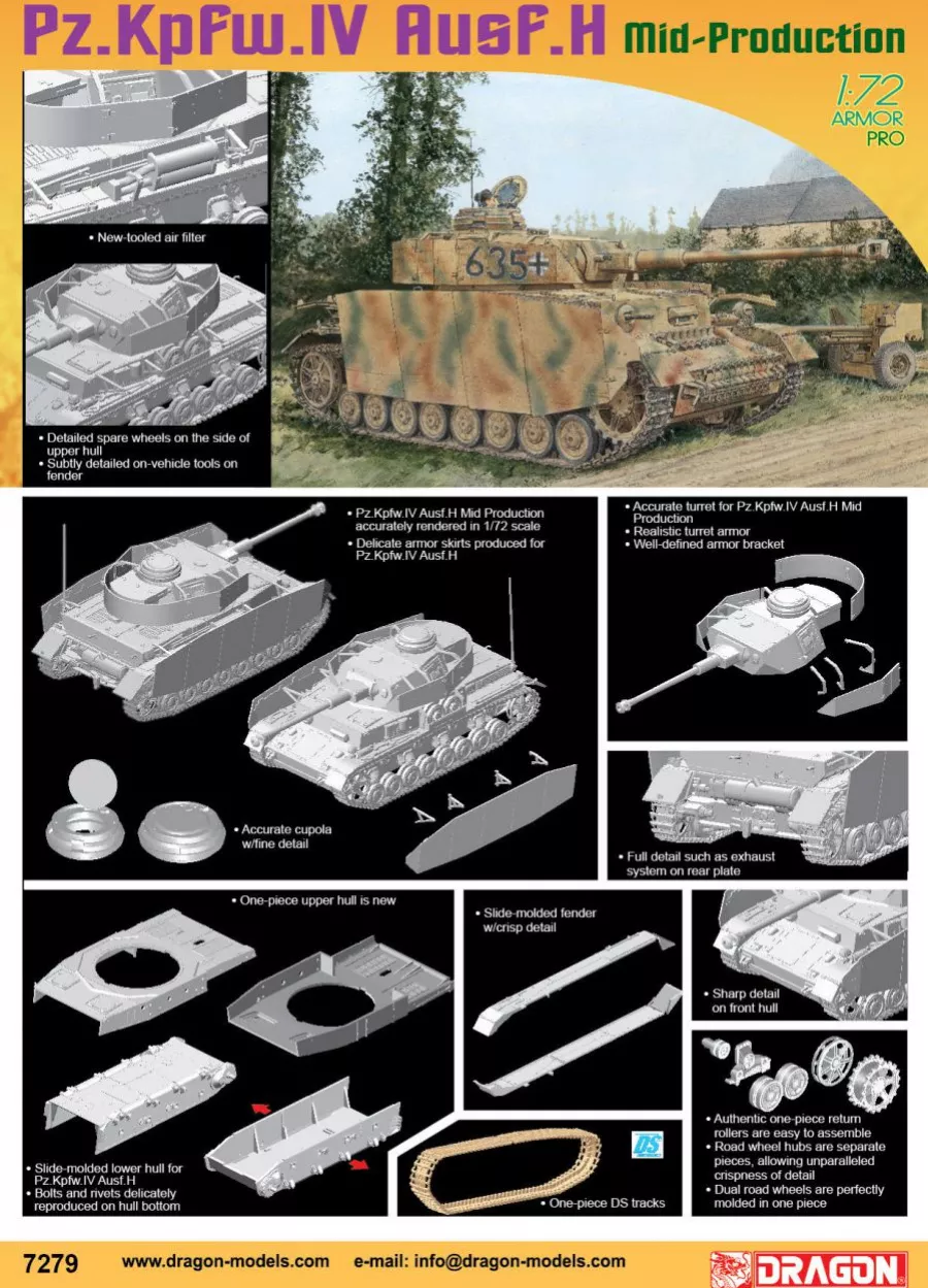 Dragon 7279 - 1 72 Panzer IV Ausf H Mid production sndp_996005063 - cel.ro