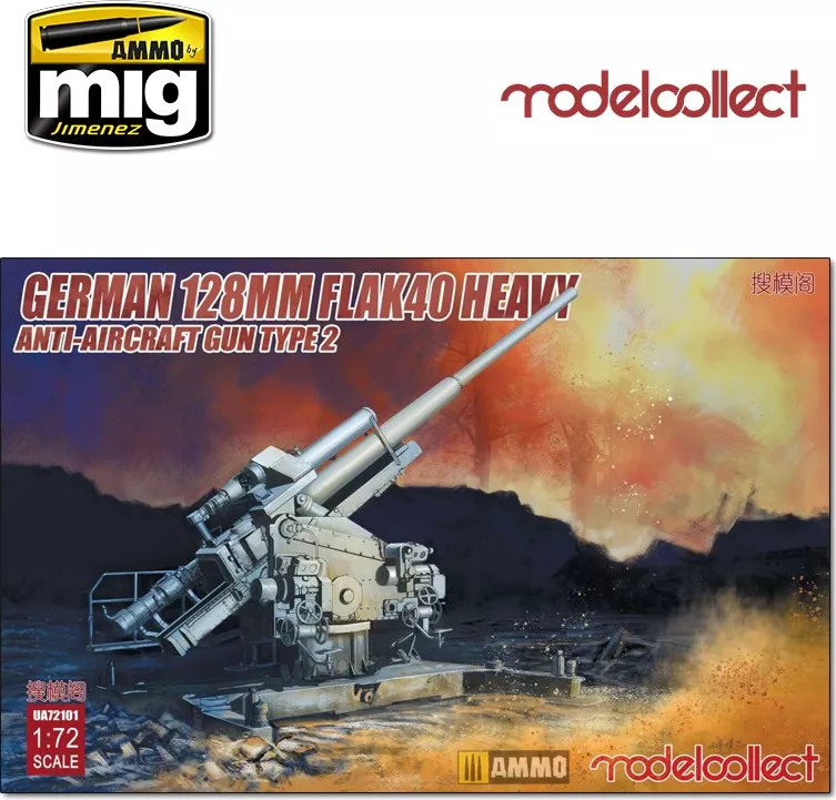 Modelcollect - 1 72 German 128mm Flak40 heavy Anti-Aircraft Gun Type 2 ...