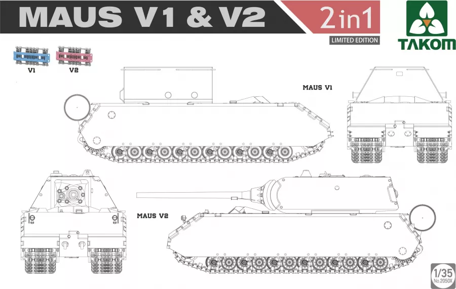 TAKOM 2050X - 1 35 German MAUS V1 and V2 Limited Edition zfqf_996004705 ...