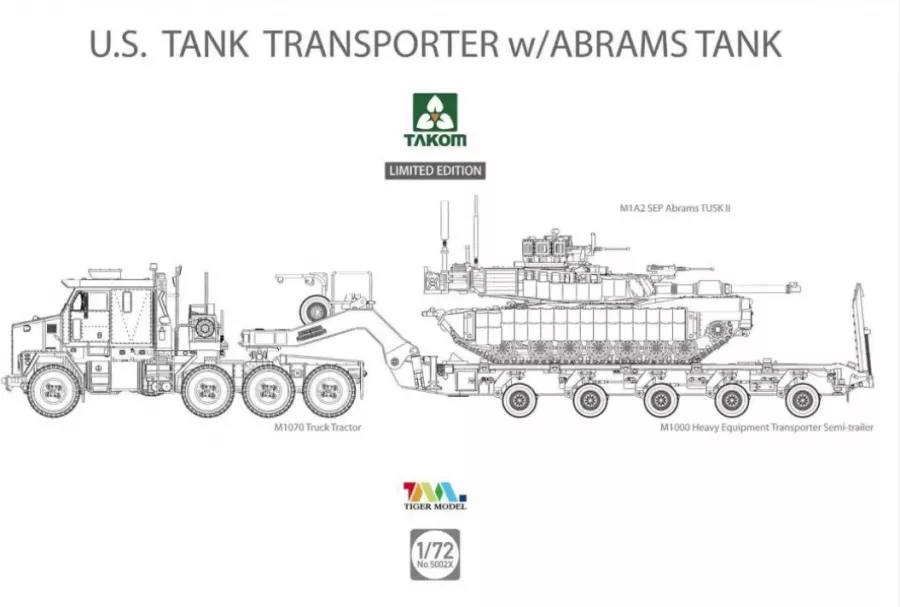 TAKOM 5002x - 1 72 U.S. M1070 Tank Transporter w/Abrams - limited ...