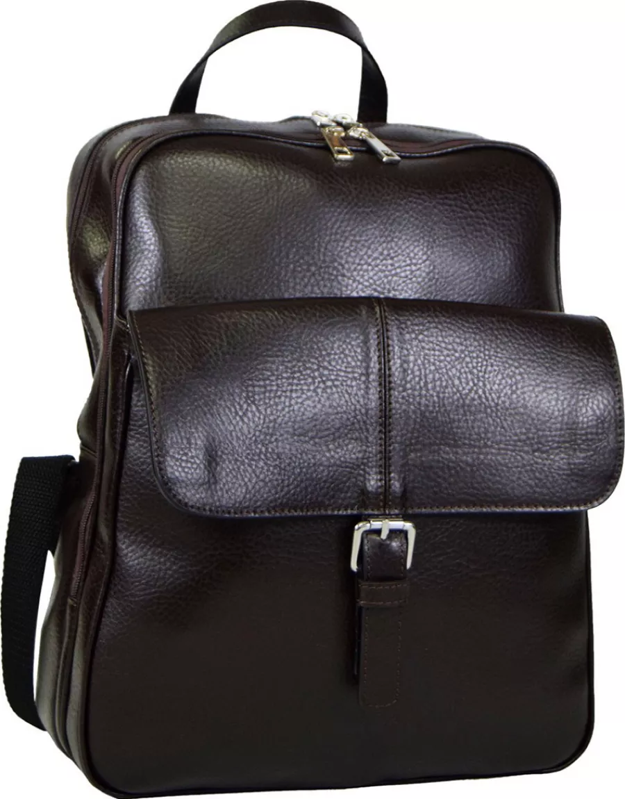 Rucsac mare unisex din piele naturala maro inchis MAGAZINUL DE GENTI ...