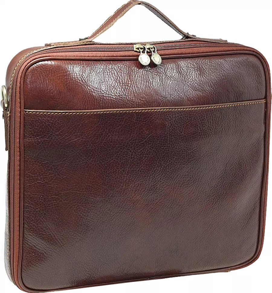 Geanta piele port laptop Suveran Piele naturala vachetta coniac 4542A ...