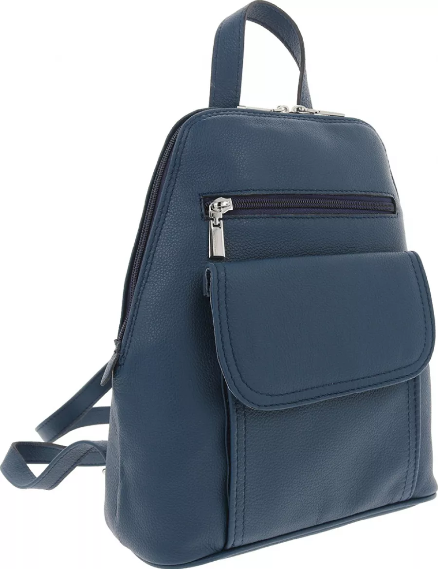 Rucsac de dama din piele naturala moale albastra model 119 MAGAZINUL DE ...