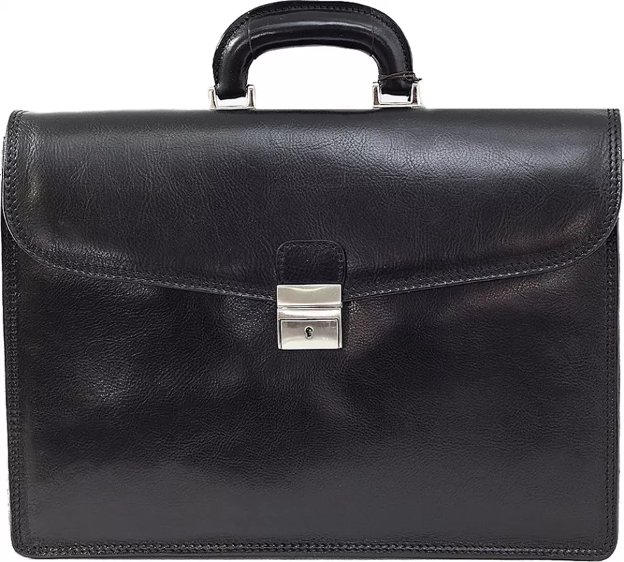 Servieta neagra pentru barbati Suveran din piele naturala vacchetta ...