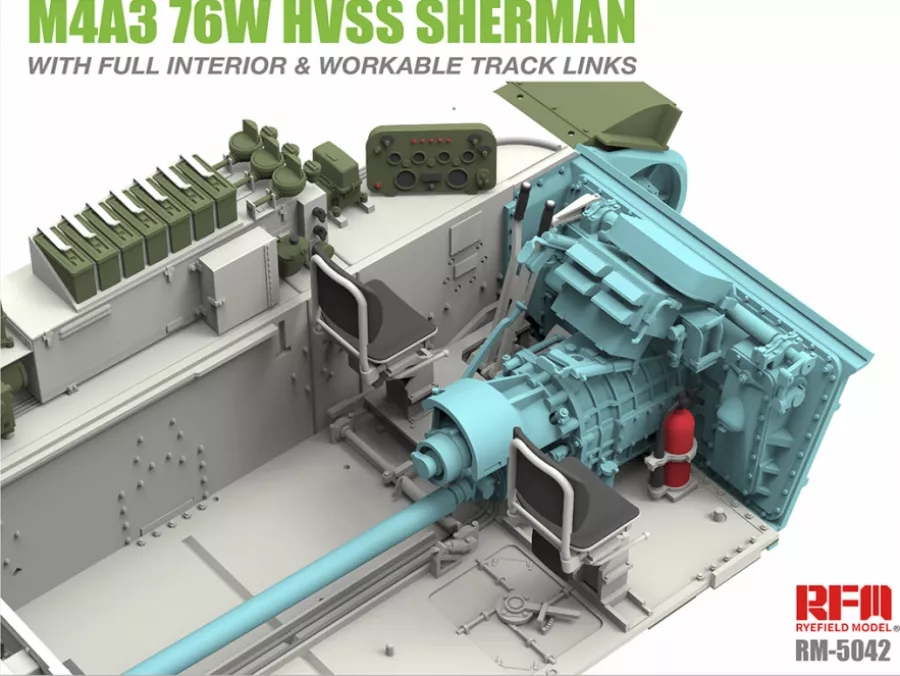 Rye Field Model 5042 - 1 35 M4A3 76W HVSS Sherman w/full interior svu6 ...