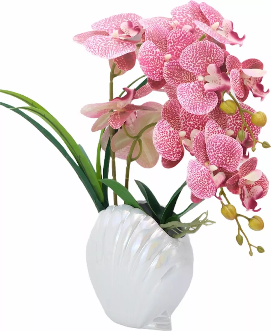 Floare orhidee artificiala in ghiveci sidefat roz 43 cm p6jq_208806463 ...