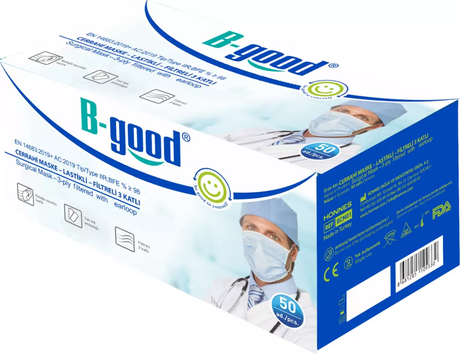 Set 50 bucati Masti medicale chirurgicale faciale B-good ambalate ...