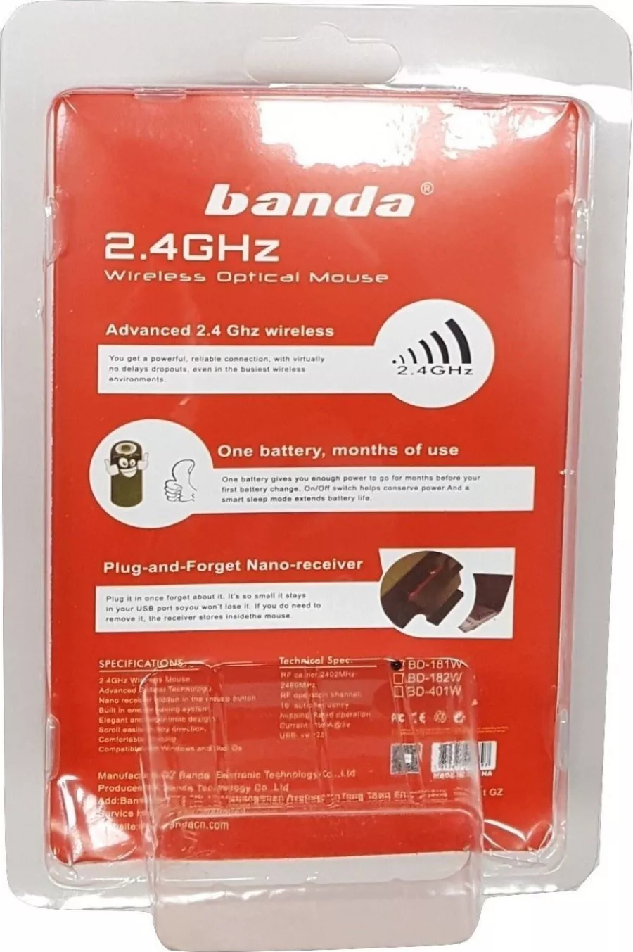 BANDA-Mouse Wireless 2.4GHz black/orange BD181-DC - cel.ro