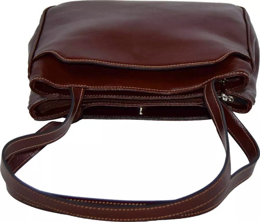 Poseta din piele naturala maro coniac model 182 MAGAZINUL DE GENTI 1320 ...