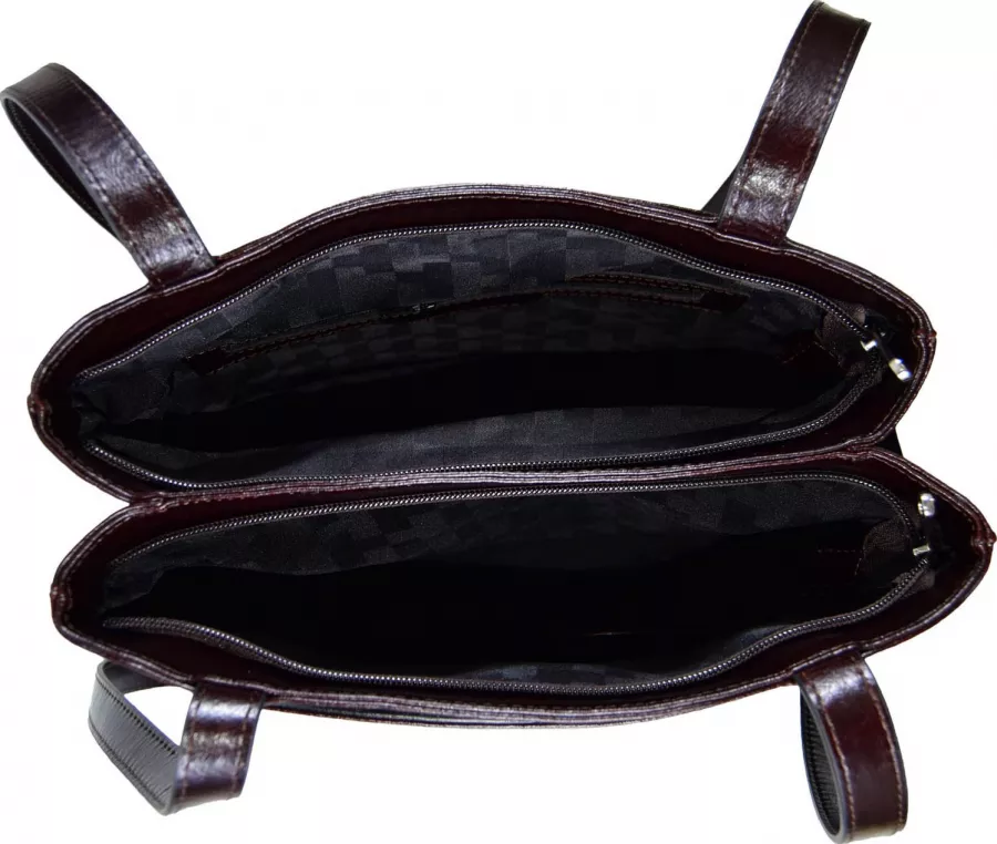 Poseta din piele naturala maro inchis model 182 MAGAZINUL DE GENTI 1321 ...