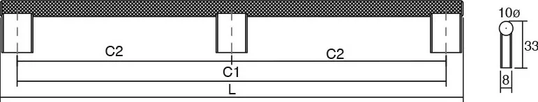 Maner pentru mobilier Graf Mini Long finisaj alama intunecata periata L ...