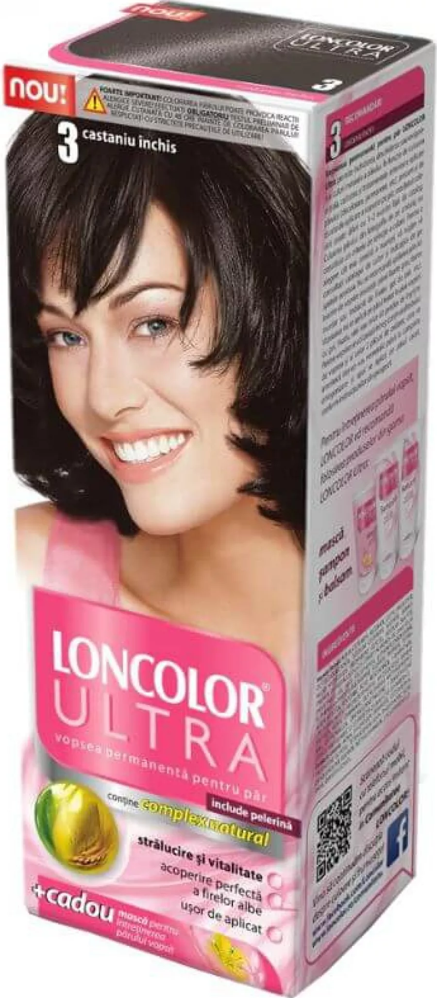 LONCOLOR Ultra 3 100 ml Castaniu Inchis | Vopsea de Par Permanenta ...