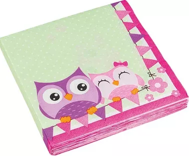 Set 16 servetele model bufnita multicolor 33x33 cm 3z0_611 - cel.ro