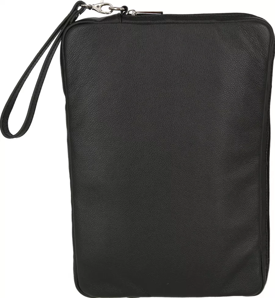 Mapa din piele cu fermoar pentru documente sau laptop model 072 negru ...