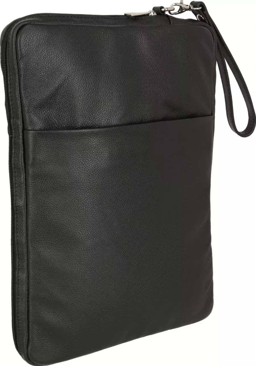 Mapa din piele cu fermoar pentru documente sau laptop model 072 negru ...