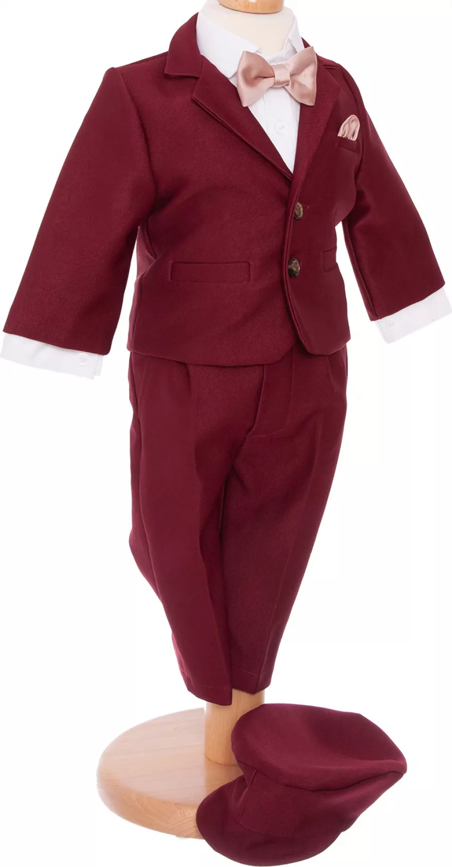 Costum botez elegant Tudor culoare visiniu 5 piese 6-9 luni 3sh_375 ...