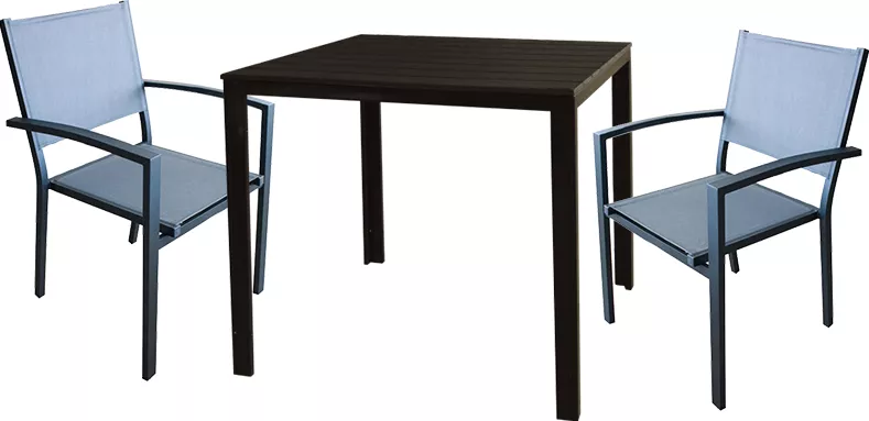 Set mobila exterior pentru terasa balcon masa patrata neagra RAKI BAKA ...