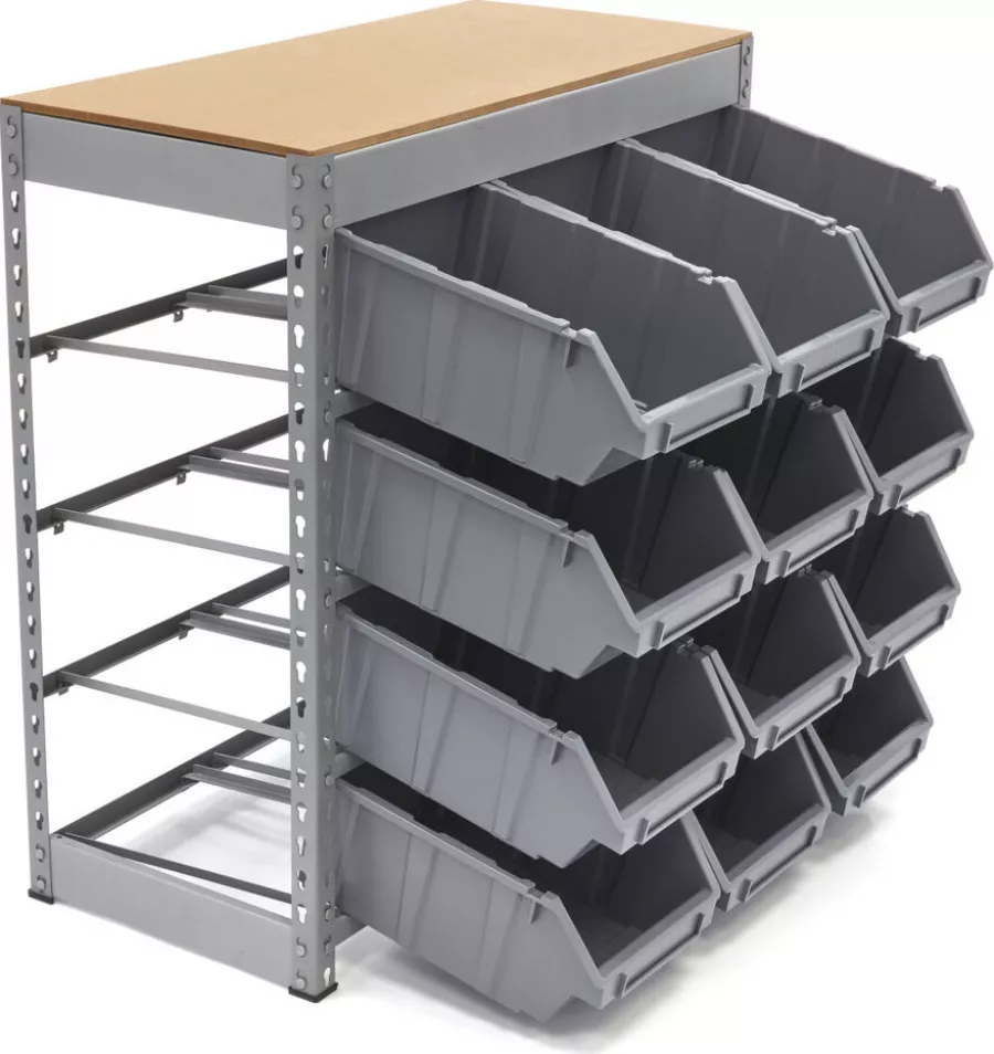 Raft stand organizator cu 12 cutii de depozitare GB5901 - cel.ro