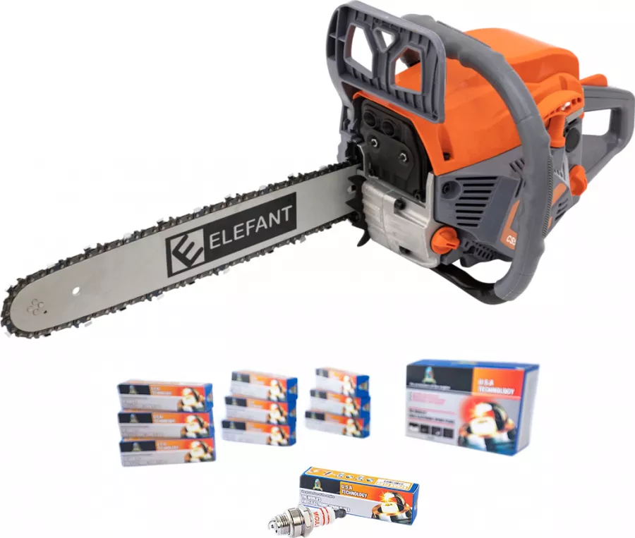 Set Bujie si Drujba pe benzina Elefant CS-5000 5CP lama portocaliu CS ...