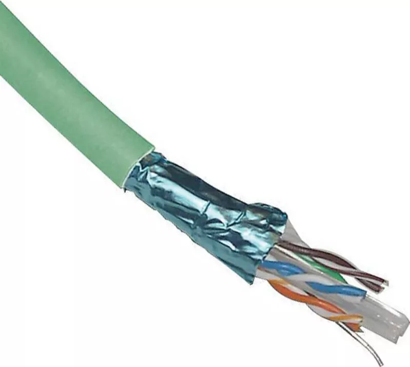 Cablu Cat.6 FTP 23AWG testat la 350MHz LS0H verde deschis tambur de ...