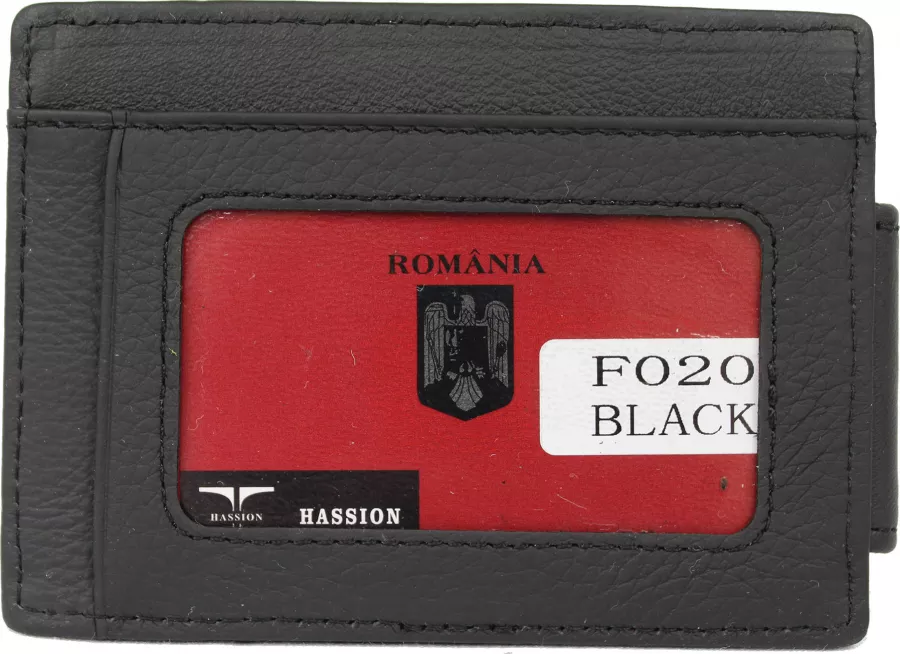 Port carduri cu clapa magnetica pentru bancnote din piele naturala F020 ...