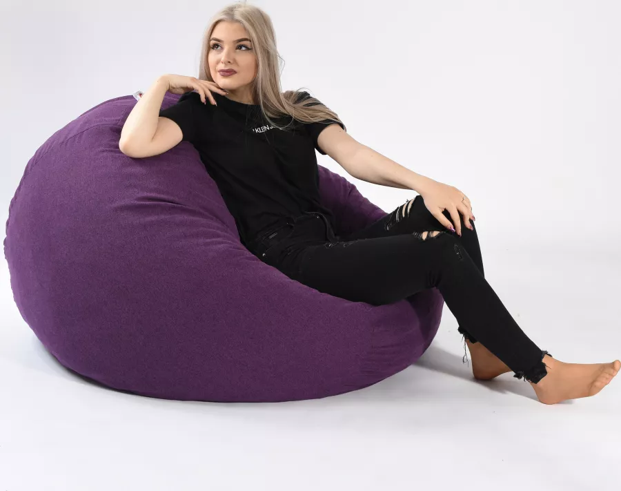 Fotoliu Puf Matusalem Mulberry Gama Premium Textil umplut cu fulgi de ...