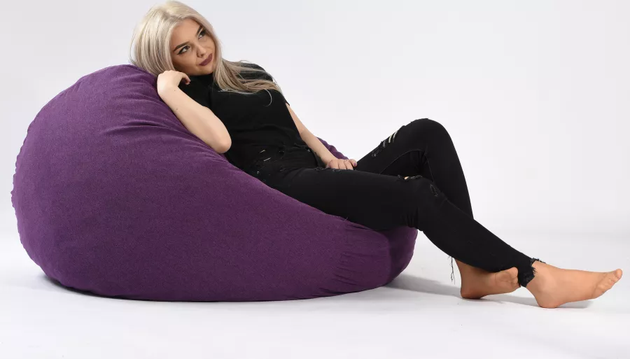 Fotoliu Puf Matusalem Mulberry Gama Premium Textil umplut cu fulgi de ...