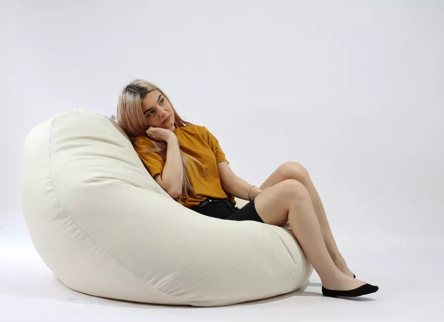 Fotoliu Pufrelax Nirvana Gigant Gama Premium Rustic - Lovesack cu husa