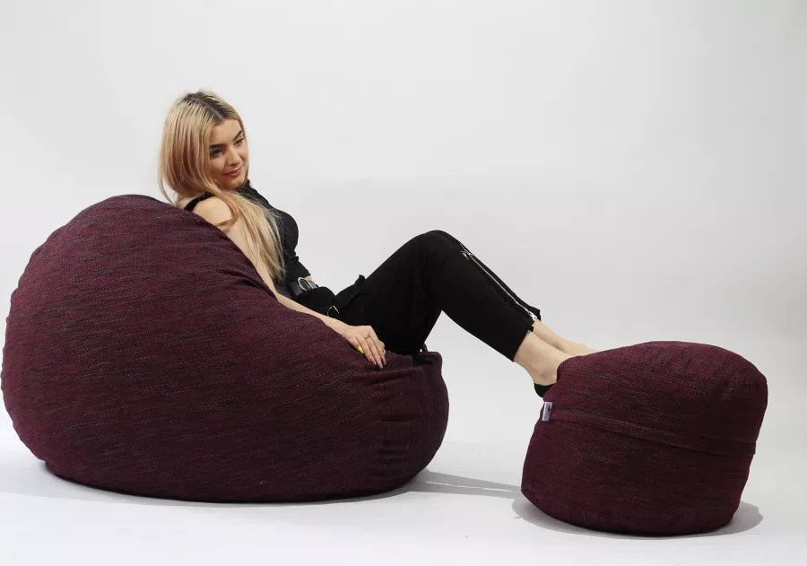 Set Fotoliu Puf Matusalem + Otoman - Black Wine Gama Premium Rustic ...