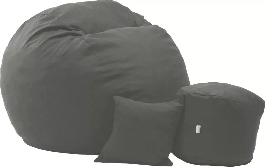 Set Fotoliu Puf Matusalem + Otoman + Perna decorativa - Moon Grey Gama ...