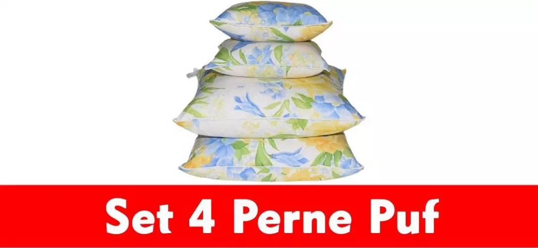 SUPER OFERTA - SET 4 PERNE PUF alb de gasca 2 x 50x70x20 + 2 x 40x40x20 ...