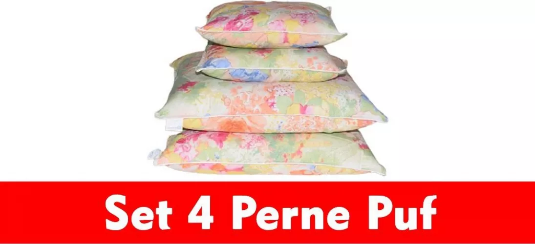 SUPER OFERTA - SET 4 PERNE PUF alb de gasca 2 x 50x70x20 + 2 x 40x40x20 ...