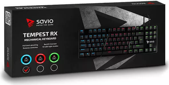 Tastatura Mecanica Gaming Profesionala Savio Tempest RX Outemu TKL ...