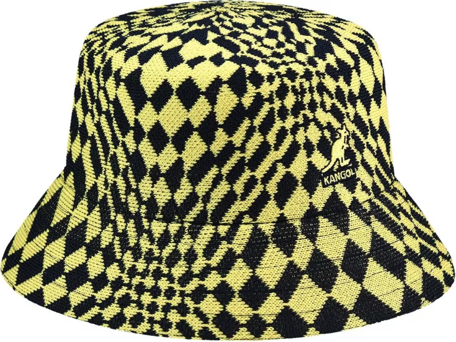 Palarie Kangol Warped Check Bucket Bleumarin-Galben K3489B - cel.ro