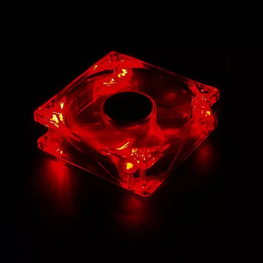 Ventilator PC LHR Super fan iluminare LED rosie 80 x 80 x 25 mm 3000RPM ...
