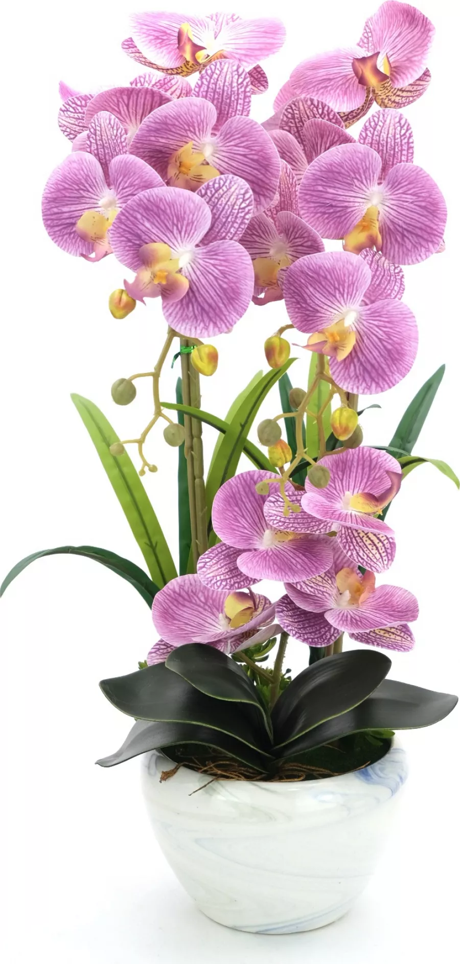 Ghiveci cu flori orhidee artificiale decorative roz 60 cm zrgm_208806875