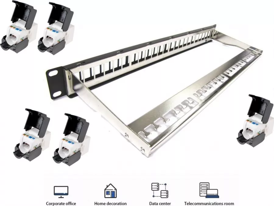 Patch Panel 19 Modular Echipat cat6A 10GB LanKATT UTP 24port x RJ45