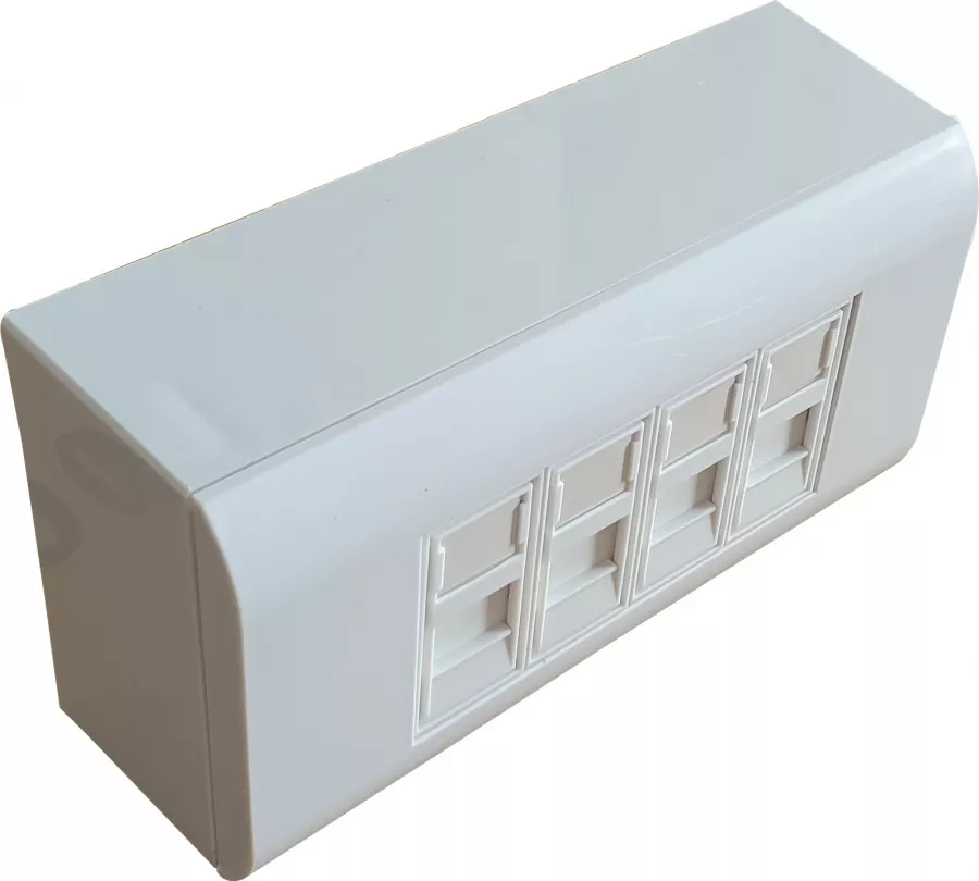 Priza 4 porturi voce/date cat6A 10Gb 500Mhz LanKATT neecranata 4 x RJ45