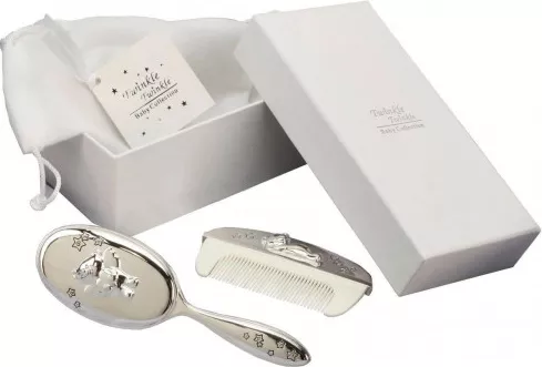 Twinkle Twinkle - Set perie si pieptan argintate JOCG309C - cel.ro