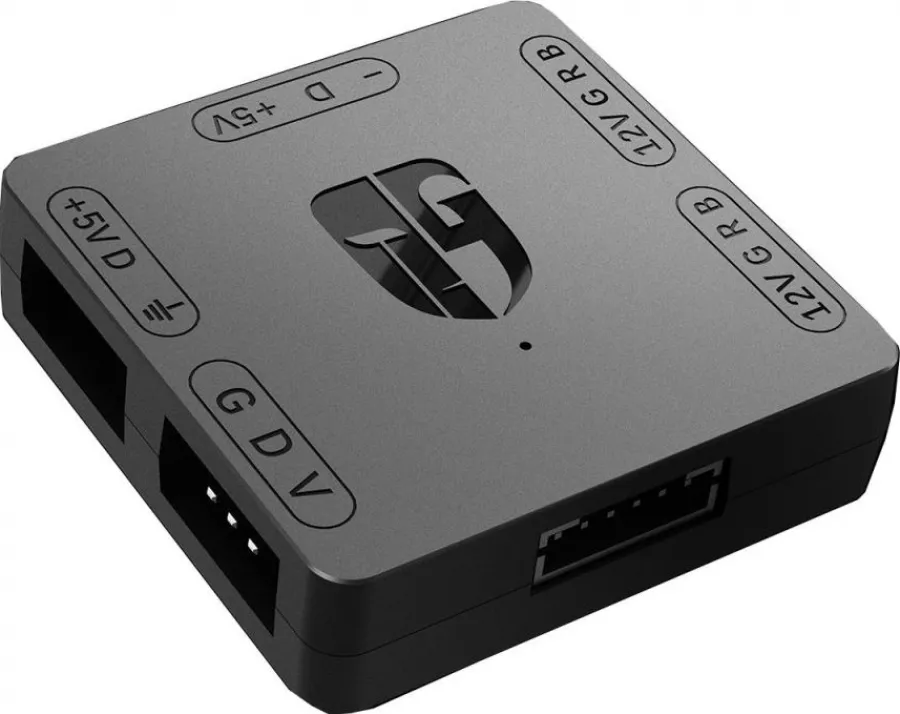 Adaptor Converter Deepcool RGB Negru DP-FRGB-CHUB5-12V dp-frgb-chub5 ...