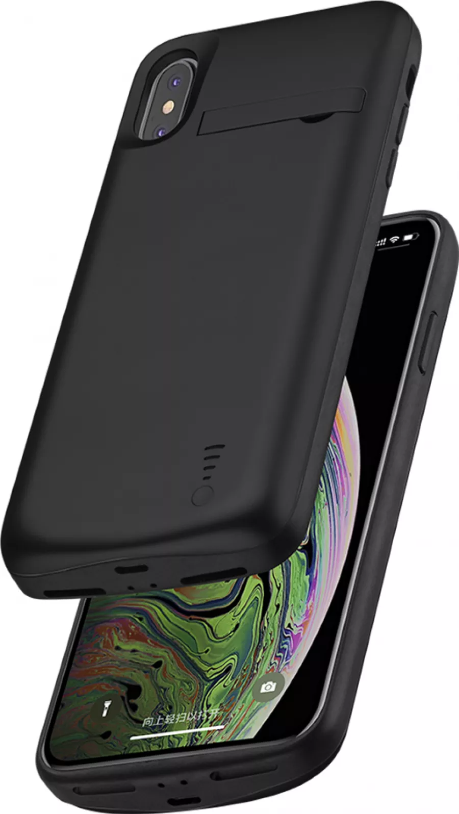 Husa cu acumulator iPhone XS Max 6000 mAh iesire 5V/ 1A negru