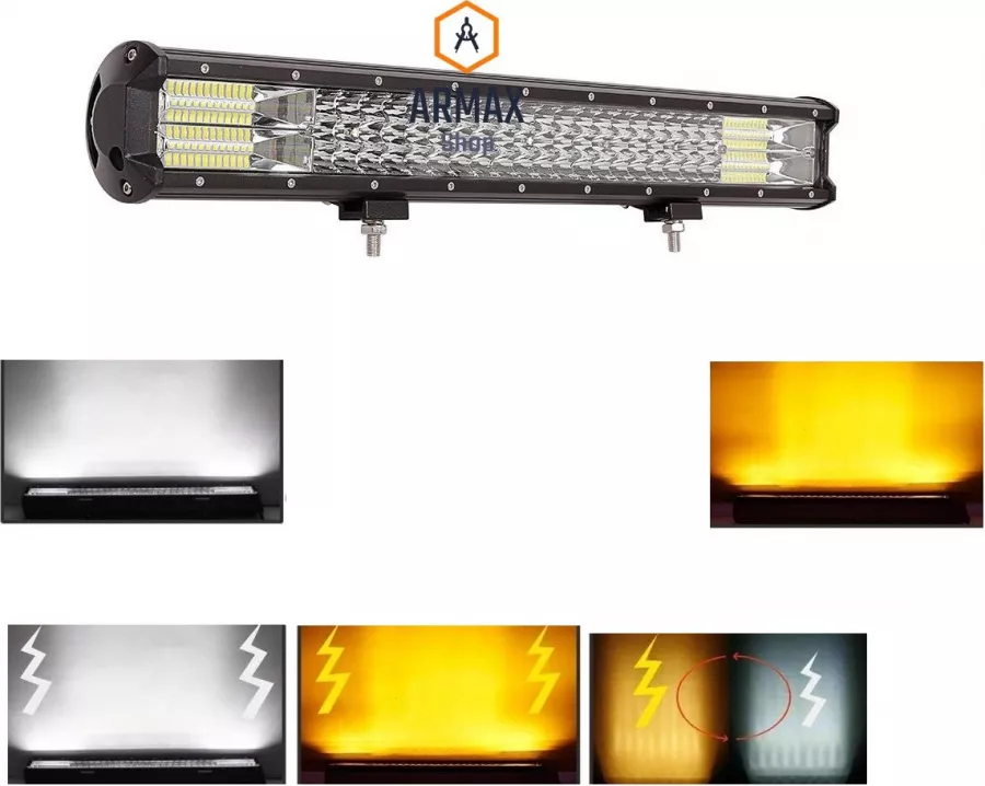 Proiector auto led bar Armax offroad atv camion utilaje 60 cm 324w 12v ...