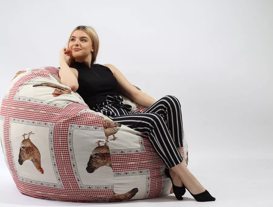 Fotoliu King Size - Henny Gama Premium Rustic High umplut cu fulgi de ...