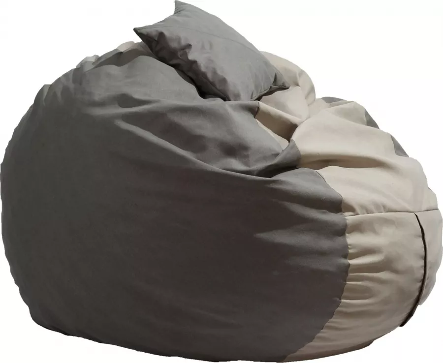 Fotoliu King Size + Perna decorativa - Cream and Light Grey Gama ...