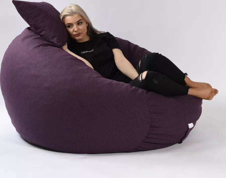 Fotoliu King Size si perna decorativa Fancy Purple Gama Premium Textil ...