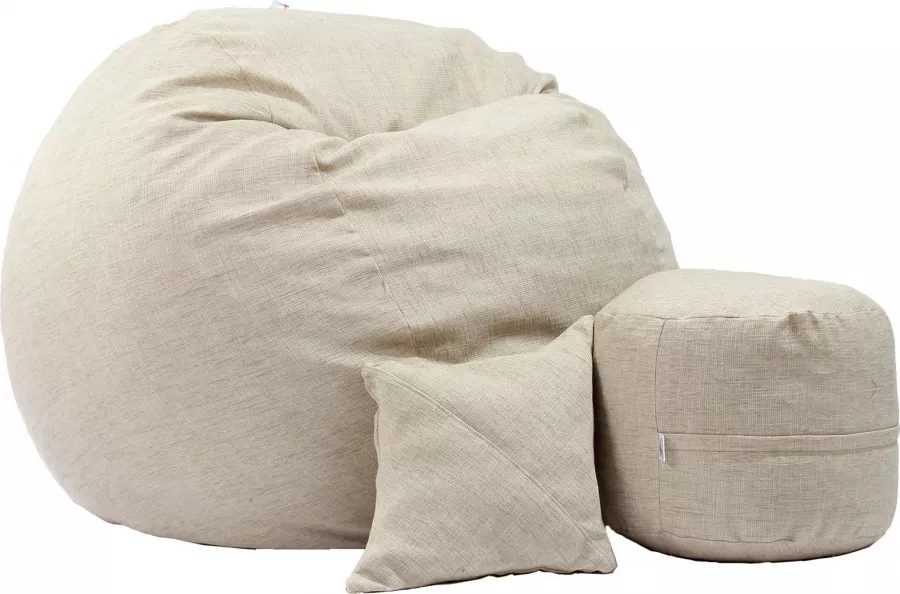 Fotoliu Set King Size + Otoman + Perna decorativa - Beige Brulee Gama ...